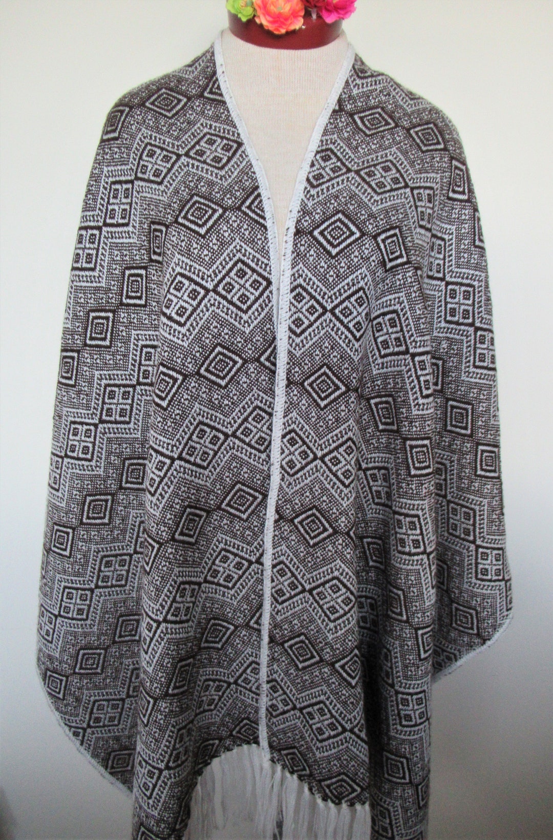 Ruana Wrap Soft Alpaca Blend/ Andean Alpaca Shawl Ruana/ Women Poncho ...
