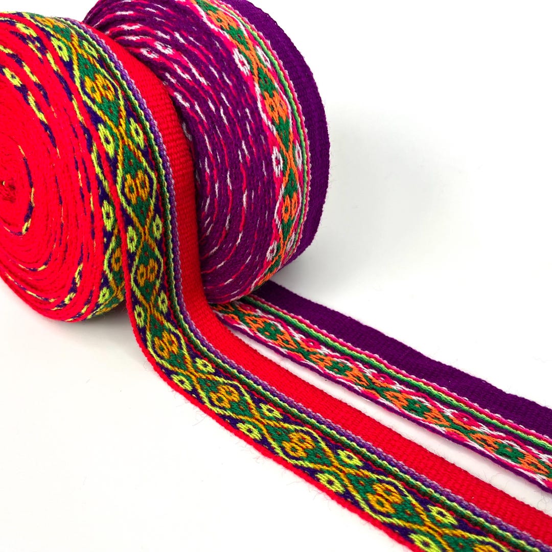 I.5 Inches Andean Woven Ribbon. Ethnic Ribbon Woven Trim. Tribal Ribbon ...