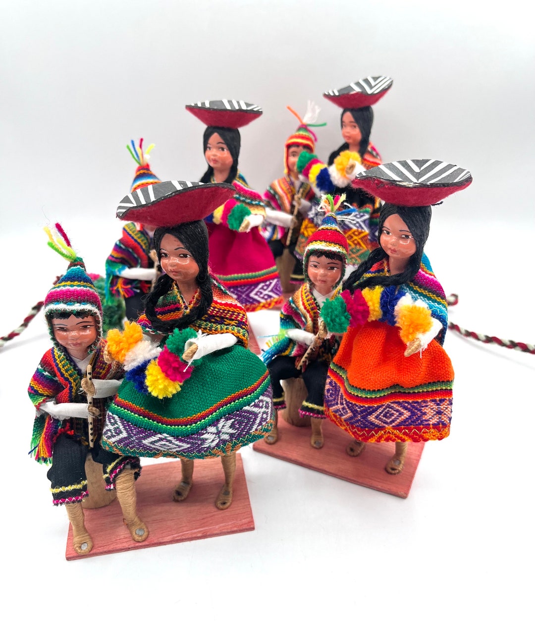 Peruvian Handmade Dolls, Folk Art Dolls 7" Tall - Etsy