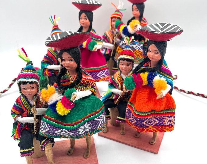 Peruvian Handmade Dolls, Folk Art Dolls 7" Tall - Etsy