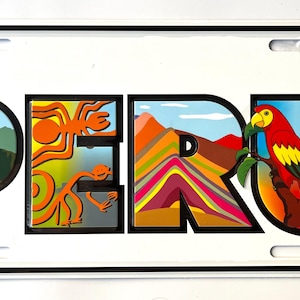 Peru License Plate, Peruvian Souvenir, Car Lover Gift, Plate Auto Tag ...