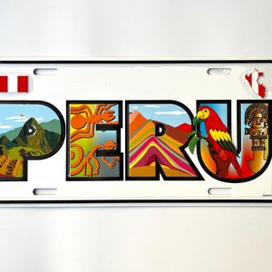 Peru License Plate, Peruvian Souvenir, Car Lover Gift, Plate Auto Tag ...