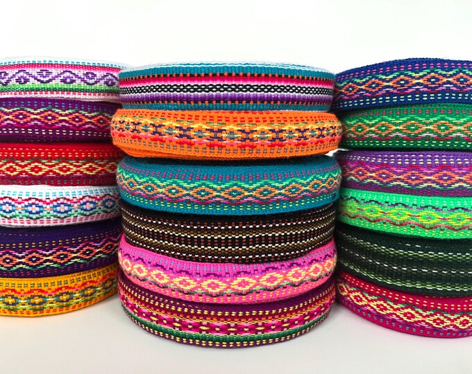 1 Inches Andean Woven Ribbon. Ethnic Ribbon Woven Trim 1" . Tribal ...