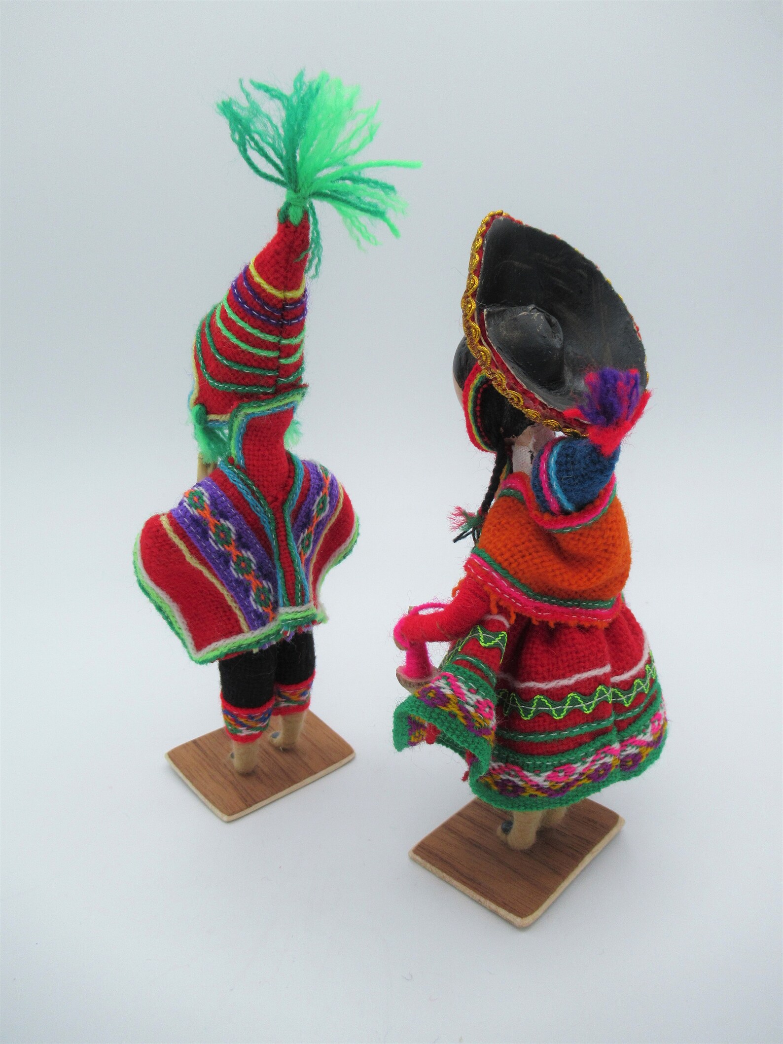 Set of 2 Peruvian Handmade Dolls, Folk Art Dolls 8" Tall - Etsy