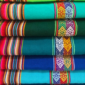 Peruvian Manta 84"x42"/tribal Fabric Blankets/peru Textile Tablecloth ...