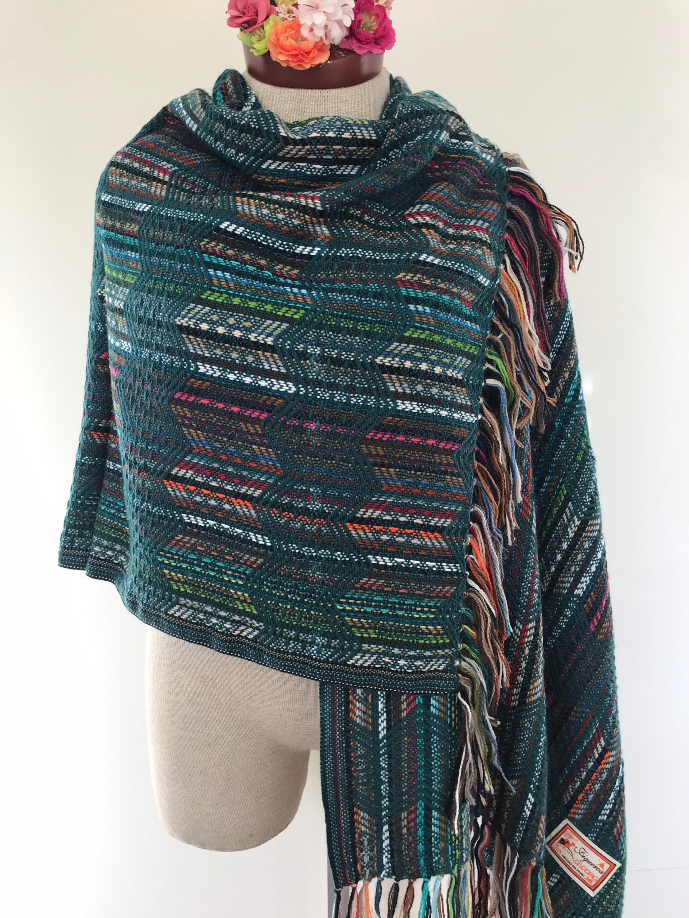 Chal de mezcla de alpaca peruana para mujer / alpaca mezcla | Etsy