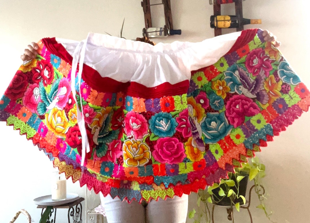 Huaylarsh Pollera Skirt Embroidered/ Traditional Peruvian Clothing for ...