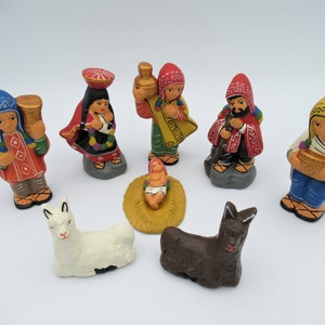 Nativity Set 3.5" Tall Handcrafted Pottery Nativity /folk Art Clay ...