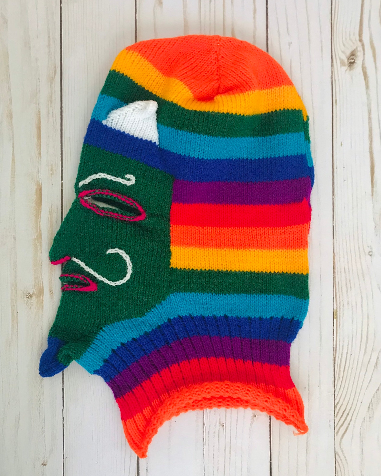 Peruvian Balaclava Ski Mask/devil Balaclava/acrylic Wool Colorful Face ...