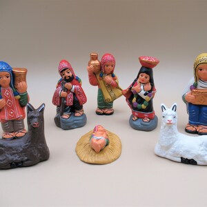 Nativity Set 3.5" Tall Handcrafted Pottery Nativity /folk Art Clay ...