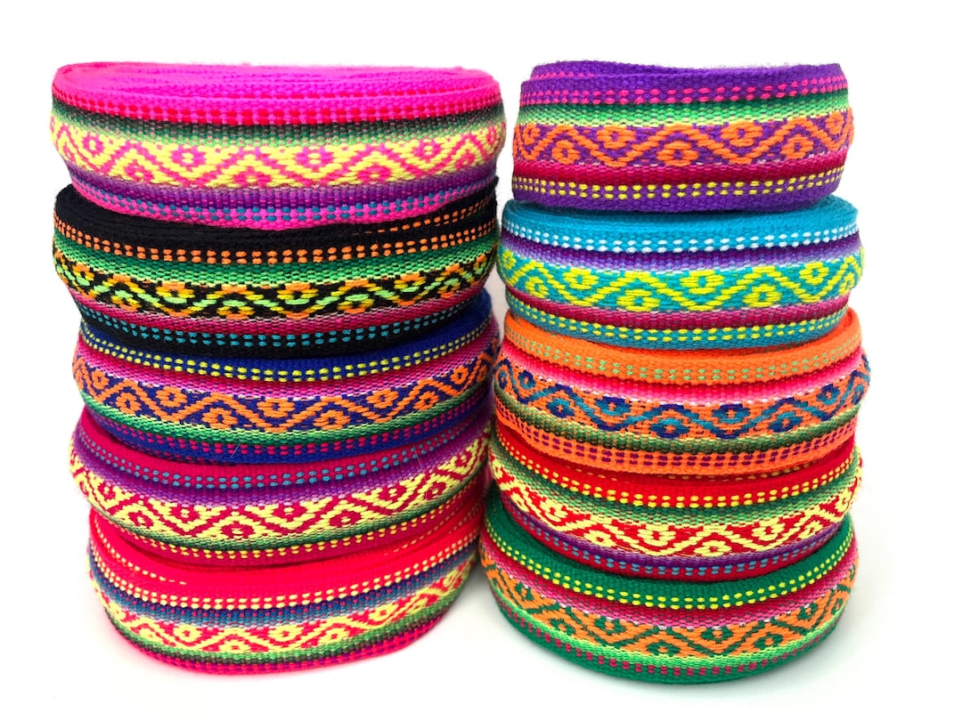 I.5 Inches Andean Woven Ribbon. Ethnic Ribbon Woven Trim. Tribal Ribbon ...