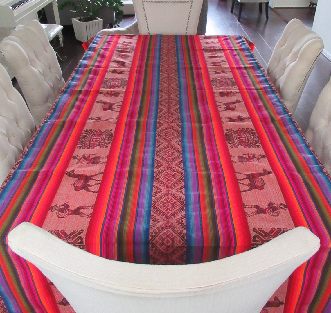 Mantel andino peruano 98'x51' Pulgadas/ Mantel textil | Etsy