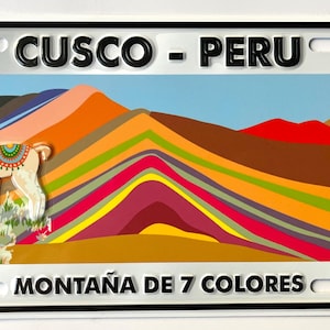 Peru License Plate, Peruvian Souvenir, Car Lover Gift, Plate Auto Tag ...