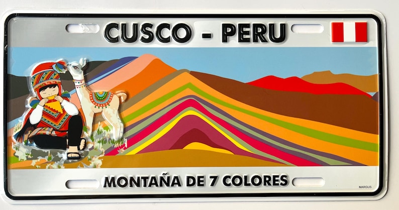 Peru License Plate, Peruvian Souvenir, Car Lover Gift, Plate Auto Tag ...