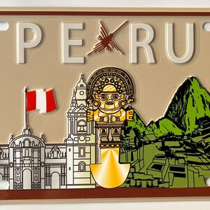Peru License Plate, Peruvian Souvenir, Car Lover Gift, Plate Auto Tag ...