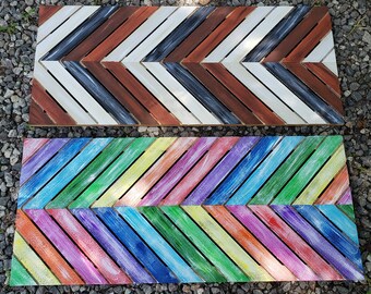 Chevron wall decor | Etsy