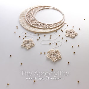 Macrame Moon & Stars Wall Hanging. Bedroom, Nursery or Mystic Decor ...