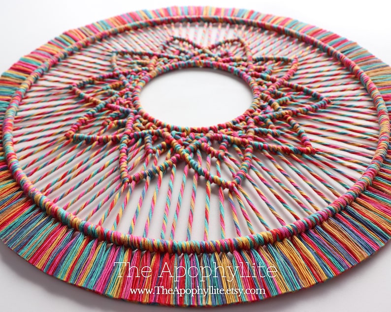 Rainbow Macrame Mandala 53cm Circle Wall Hanging. Fun Vibrant ...