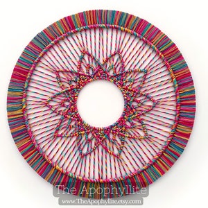 Rainbow Macrame Mandala 53cm Circle Wall Hanging. Fun Vibrant ...