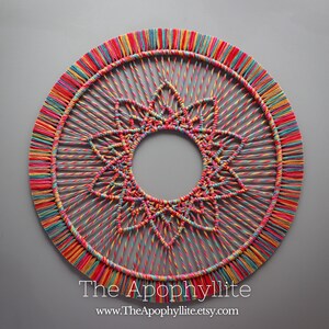 Rainbow Macrame Mandala 53cm Circle Wall Hanging. Fun Vibrant ...
