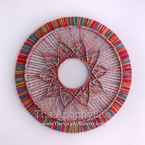 Rainbow Macrame Mandala 53cm Circle Wall Hanging. Fun Vibrant ...