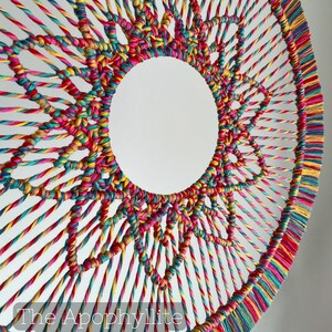 Rainbow Macrame Mandala 53cm Circle Wall Hanging. Fun Vibrant ...