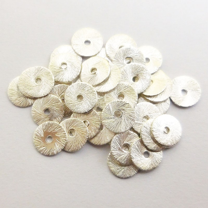 Flat Silver Disc Beads - Etsy UK