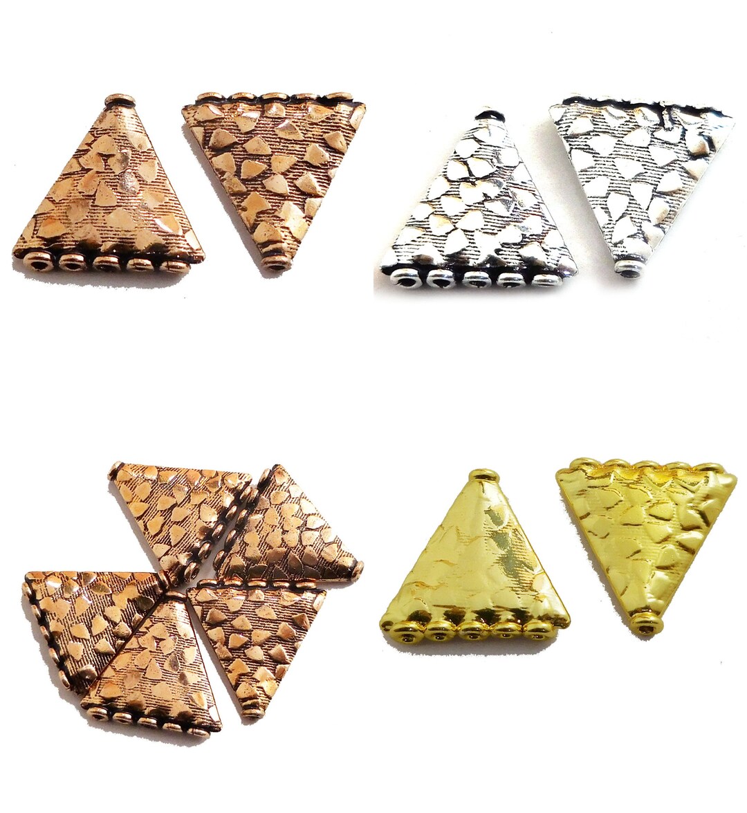 5 Pcs 18x18x3mm Multi Strand Triangle Connector Five Holes Bead ...