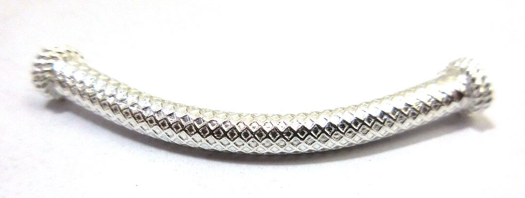 7 Pcs 30x3mm Bali Curved Tube Bead Pipe Tube Bead Sterling Silver ...