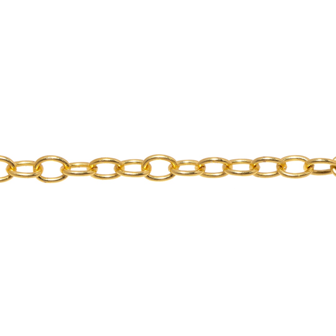 3x3mm Gold Plated Raw Brass Chain Raw Brass Curb Chain Brass Rolo Chain ...