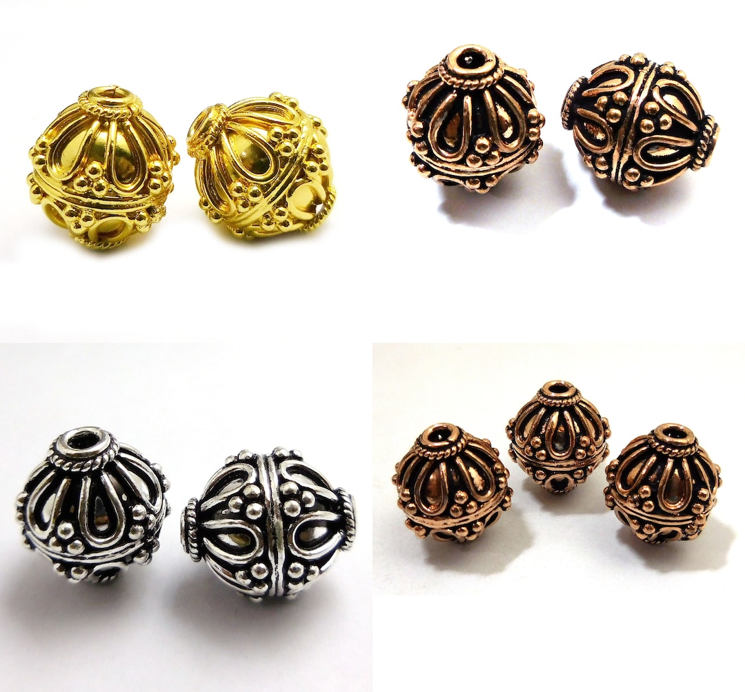 15mm 19mm Handmade Bali Bead Oxidized Copper Oxidized Silver - Etsy