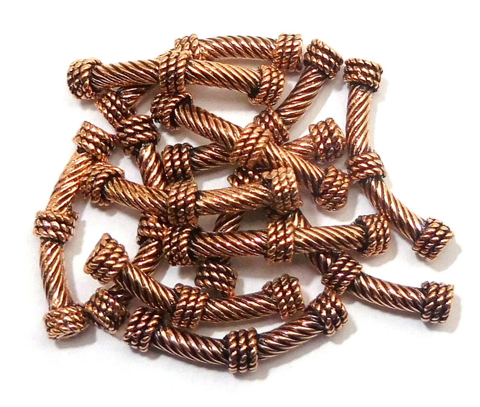 7 Pieces 25x3mm Curved Tube Bead Oxidized Silver Plated - Etsy