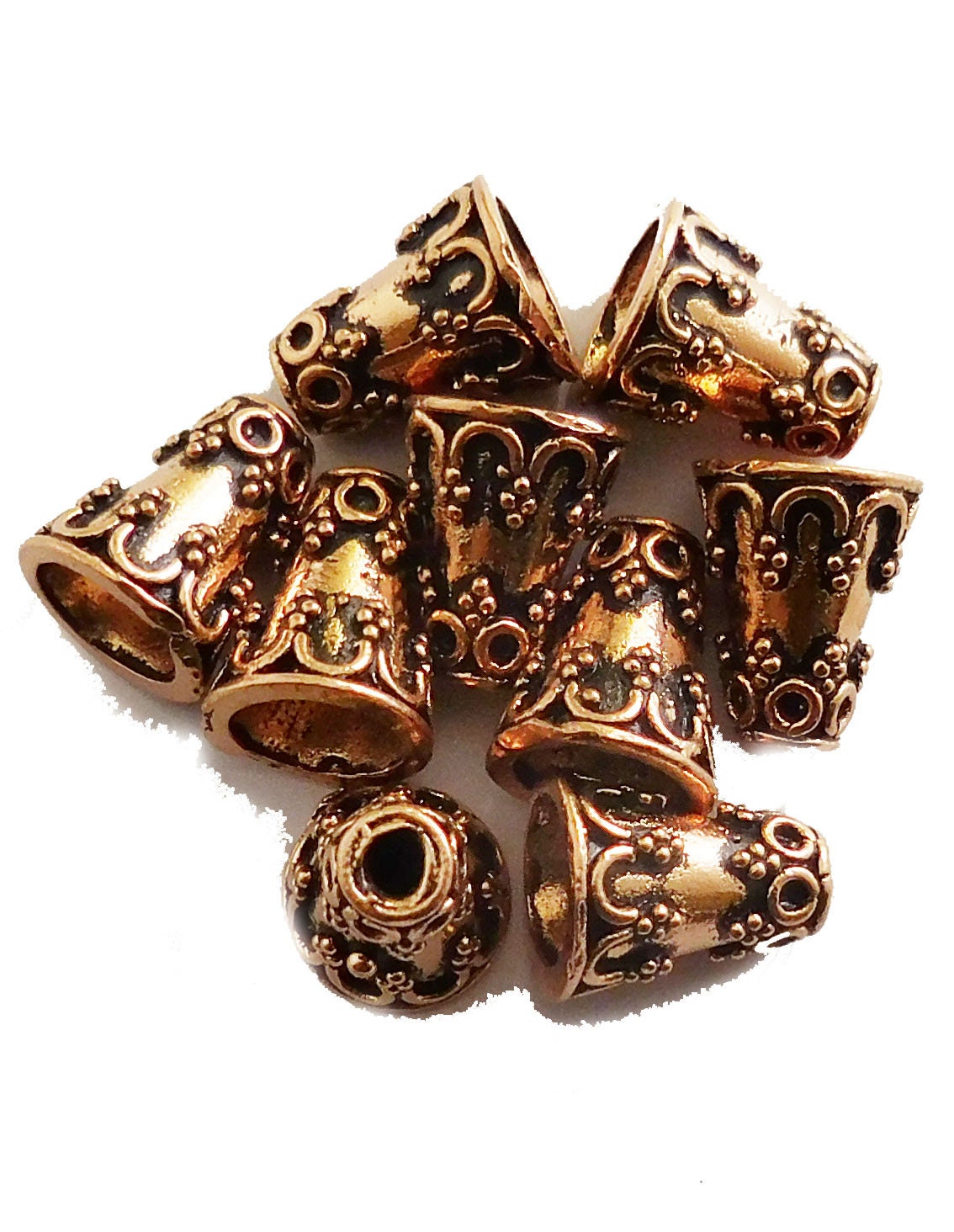 6 Pieces 12x10mm Bali Cone Bead Cap Oxidized Silver Plated - Etsy