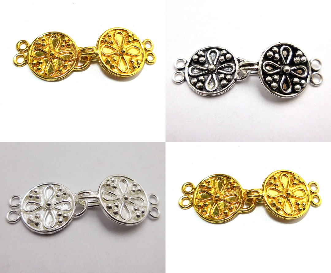 1 Set 40x16mm Handmade Multi Strand Clasp 2 Strand Oxidized - Etsy