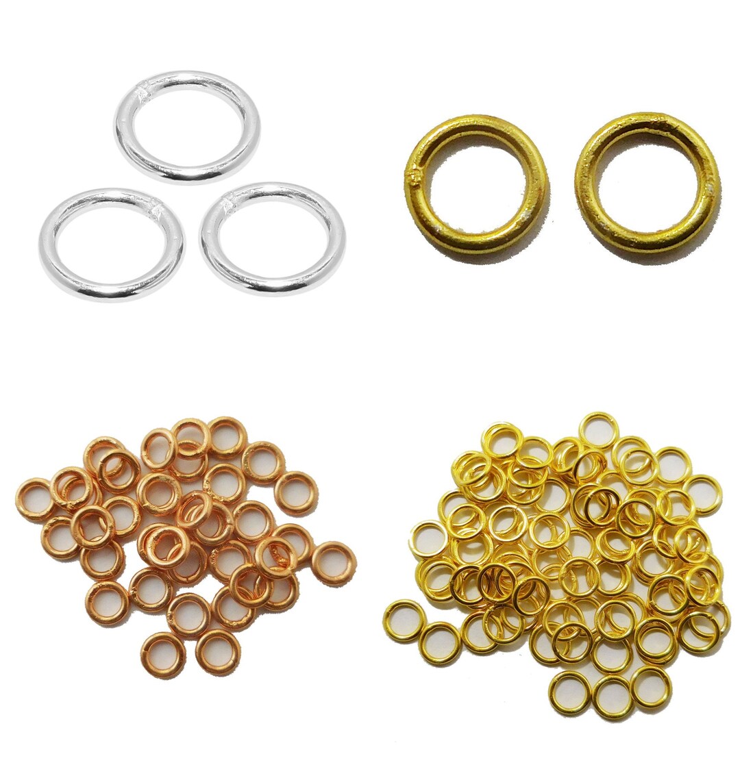 60 Pieces 8mm Closed Jump Rings Copper Plated Sterling Silver Plated ...