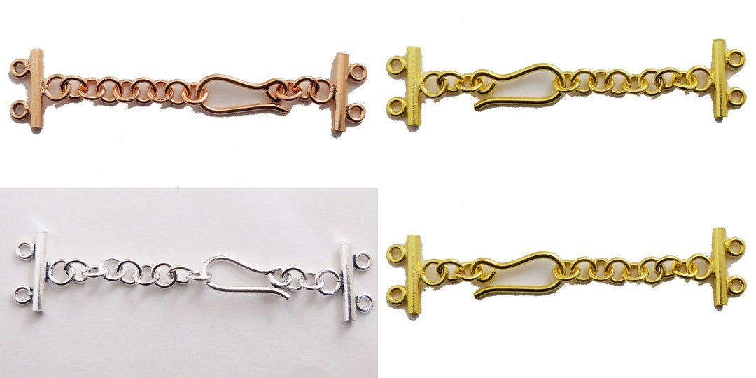 1 Set 85x18mm Multi Strand Extender Clasp Antique Sterling Silver ...