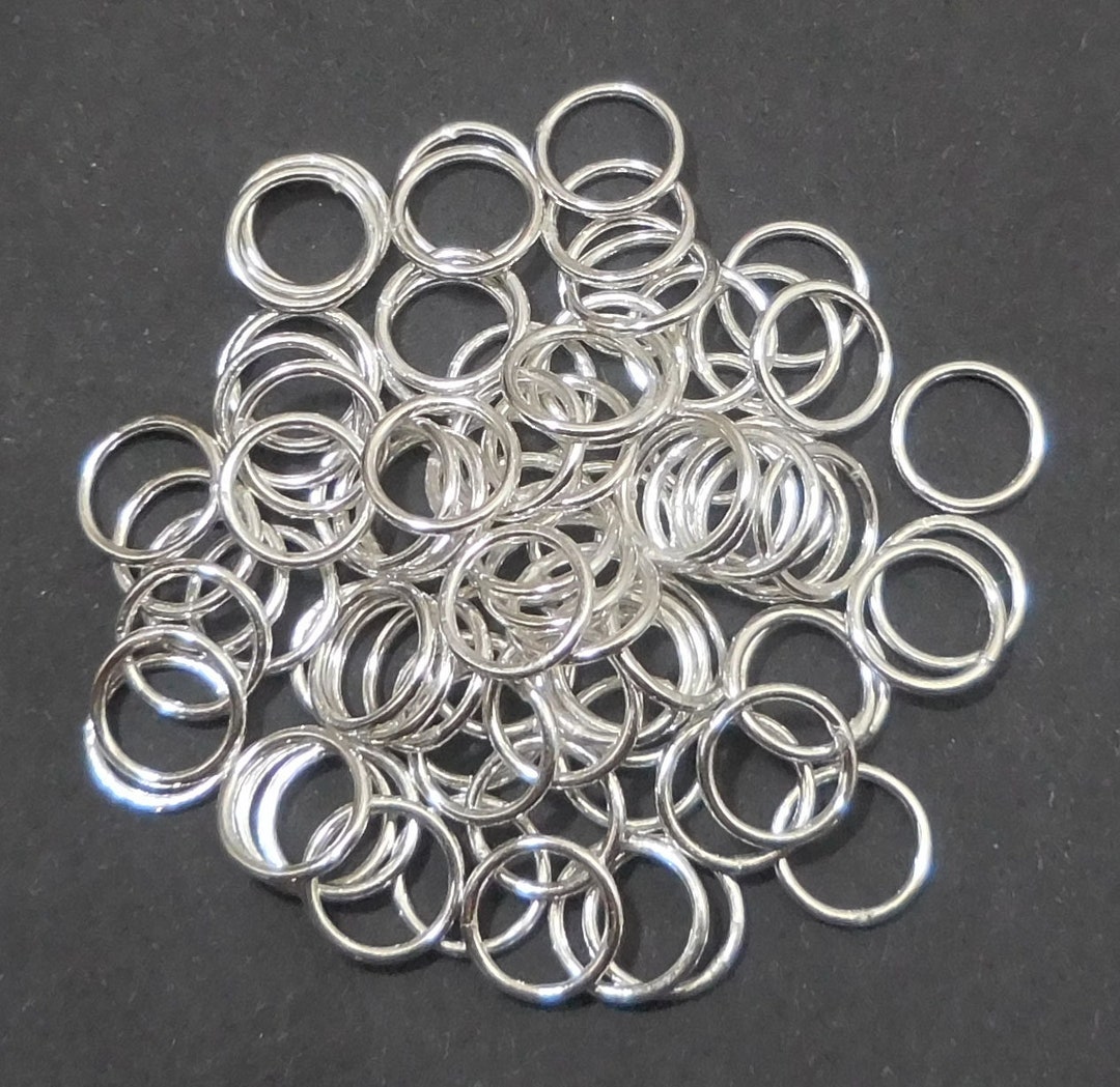 65 Pieces 6mm Soldered Closed Jump Rings Twisted Ring Sterling Silver ...