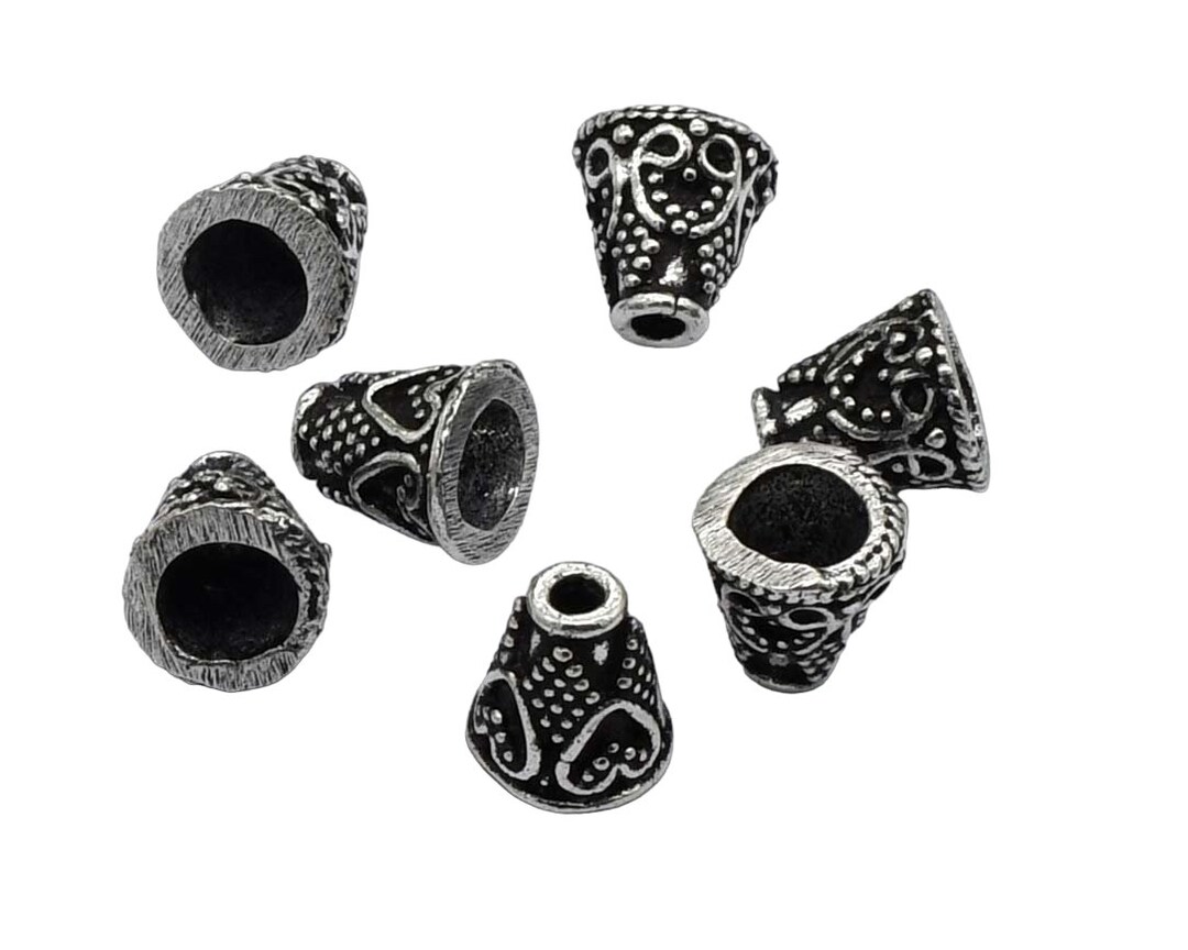 8 Pcs 9x8mm Bali Cone Bead Cap End Bead Cap Antique Silver Plated ...