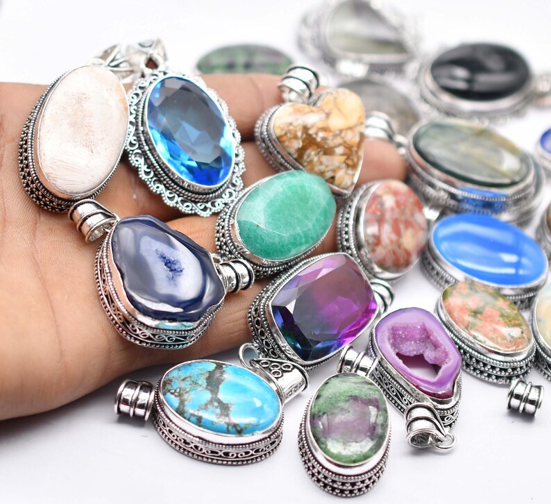 Mix Gemstone Pendants Lot, Natural Pendants Lot, Top Quality, Mix Lot ...