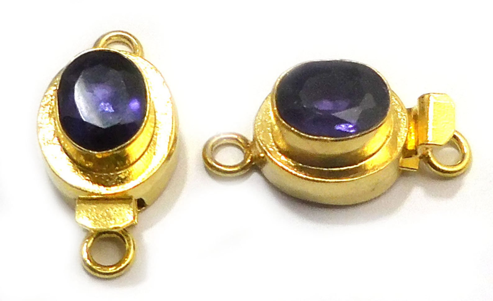 1 Piece Gem Stone Box Clasp 1 Strand Real Silver Plated 24k | Etsy