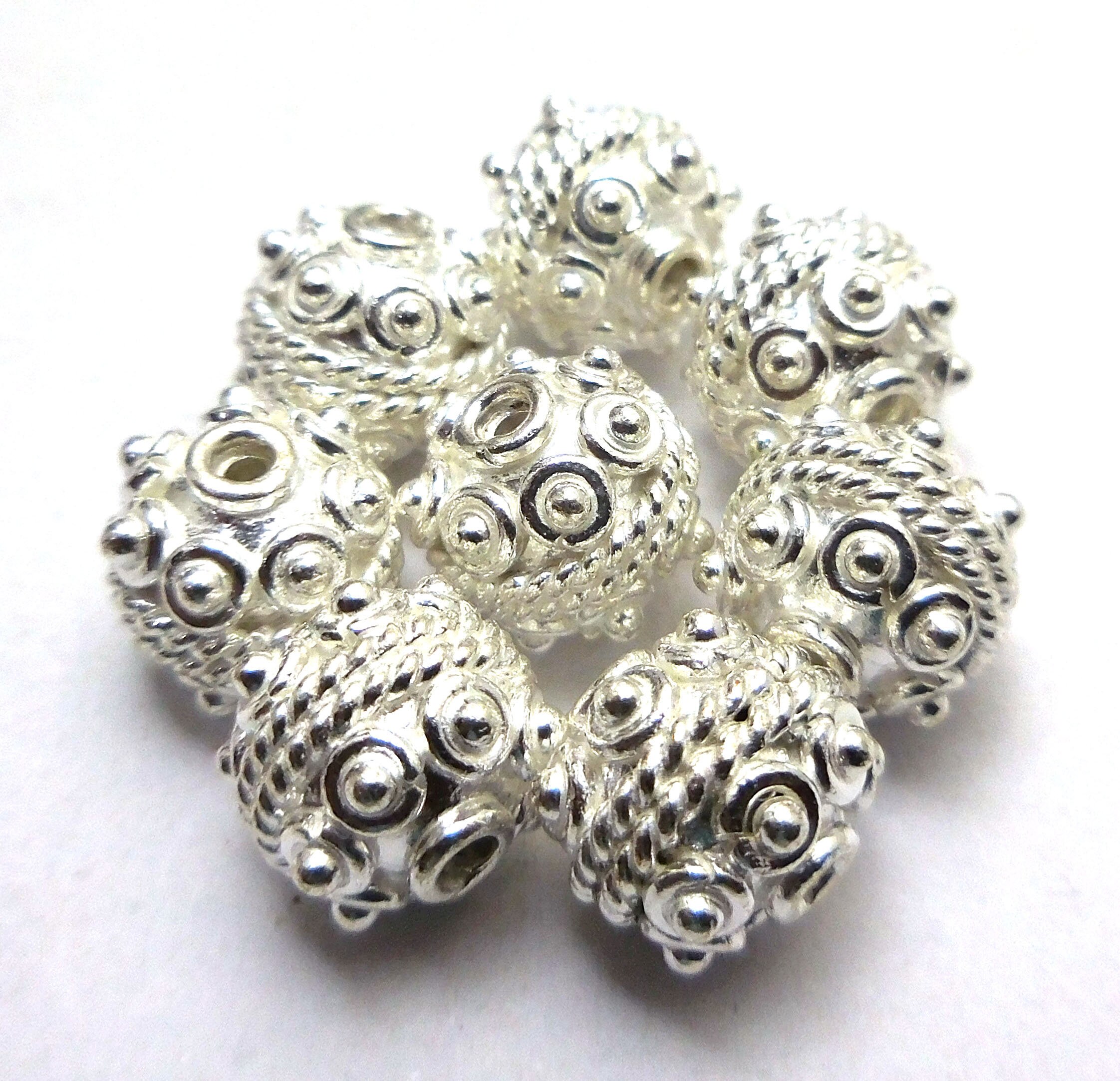 8mm 10mm Solid Copper Bali Bead Oxidized Sterling Silver - Etsy