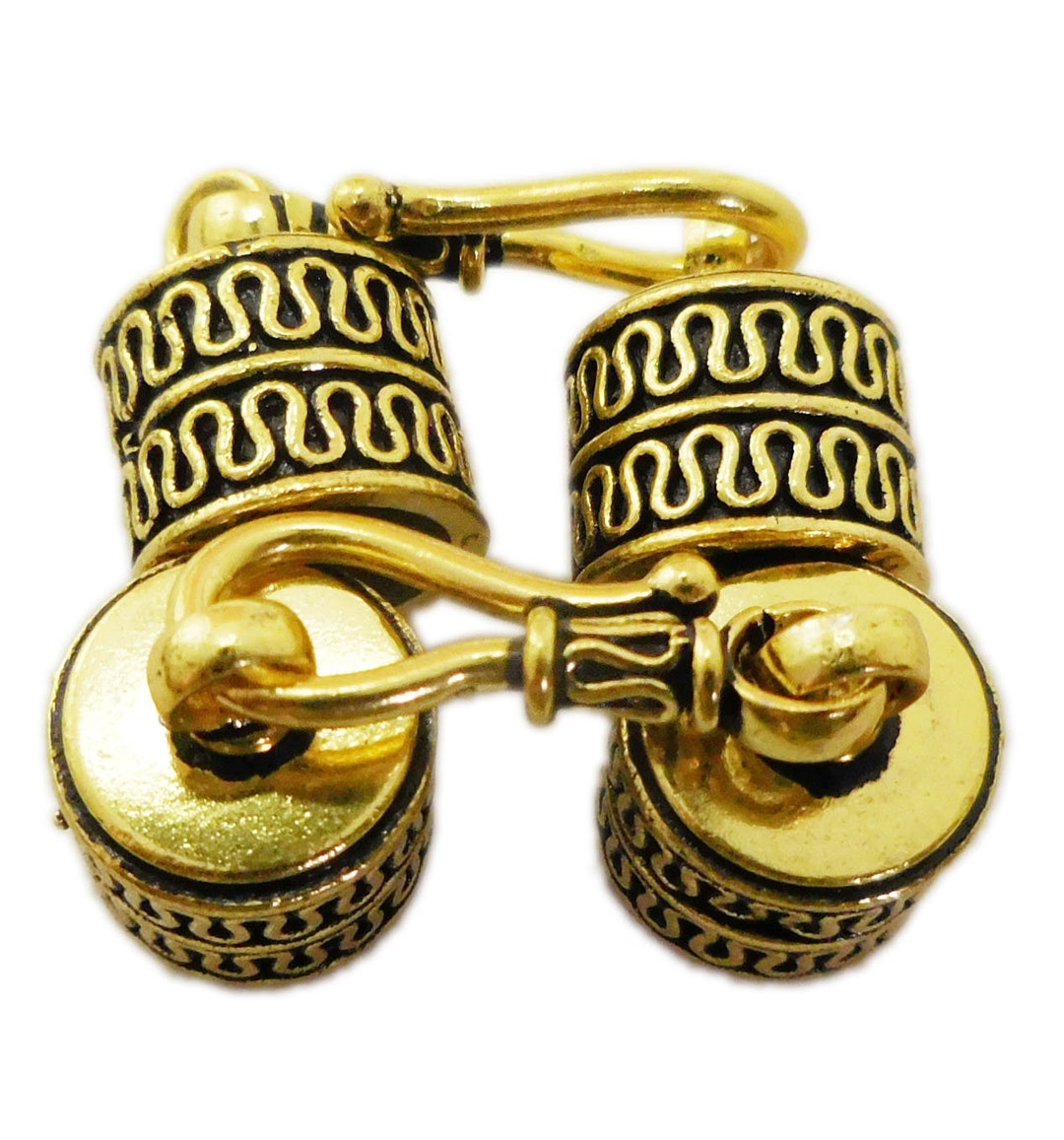 1 Pcs 17x13mm Bali Lock End Bead Cap 10mm Inner Oxidized Gold Plated ...