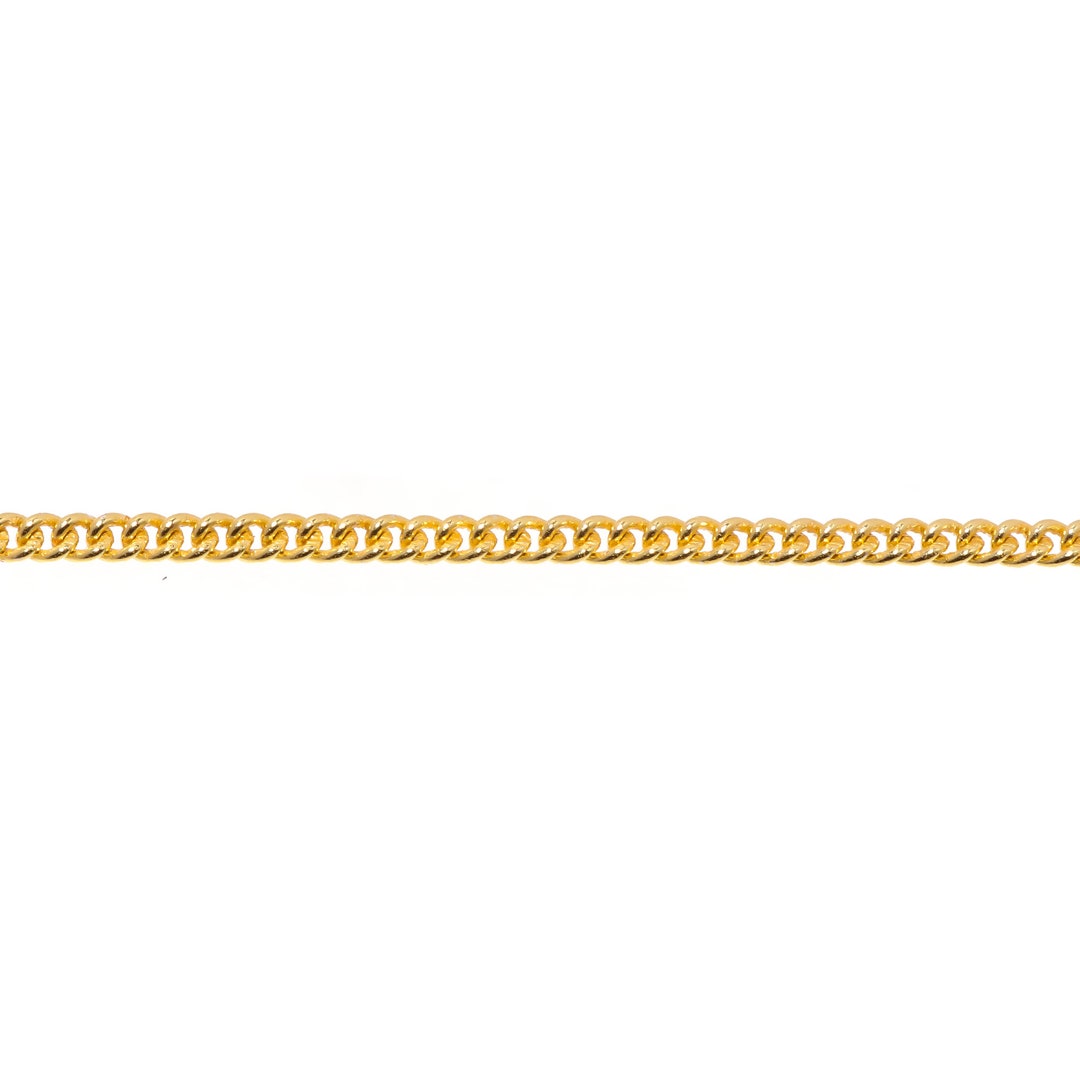 2mm Gold Plated Raw Brass Chain Raw Brass Curb Chain Brass Rolo Chain ...