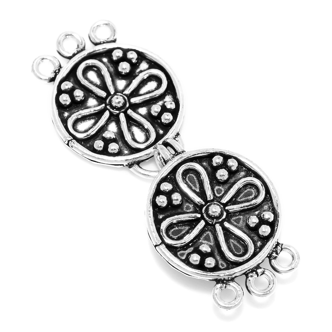 1 Set 52x19mm Multi Strand Clasp 3 Strand Oxidized Silver Plated ...