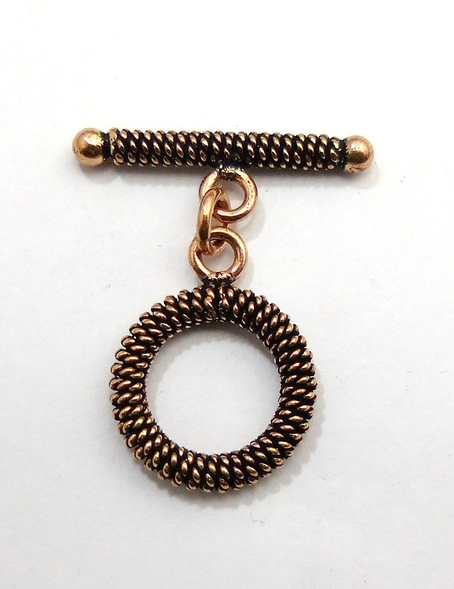 3 Sets 18x27mm Solid Copper Sprial Toggle Clasp Oxidized - Etsy