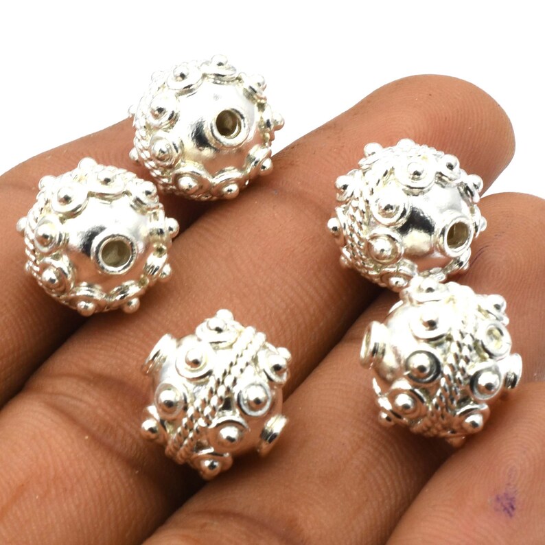 8mm 10mm Solid Copper Bali Bead Oxidized Silver Plated Oxidized Copper ...