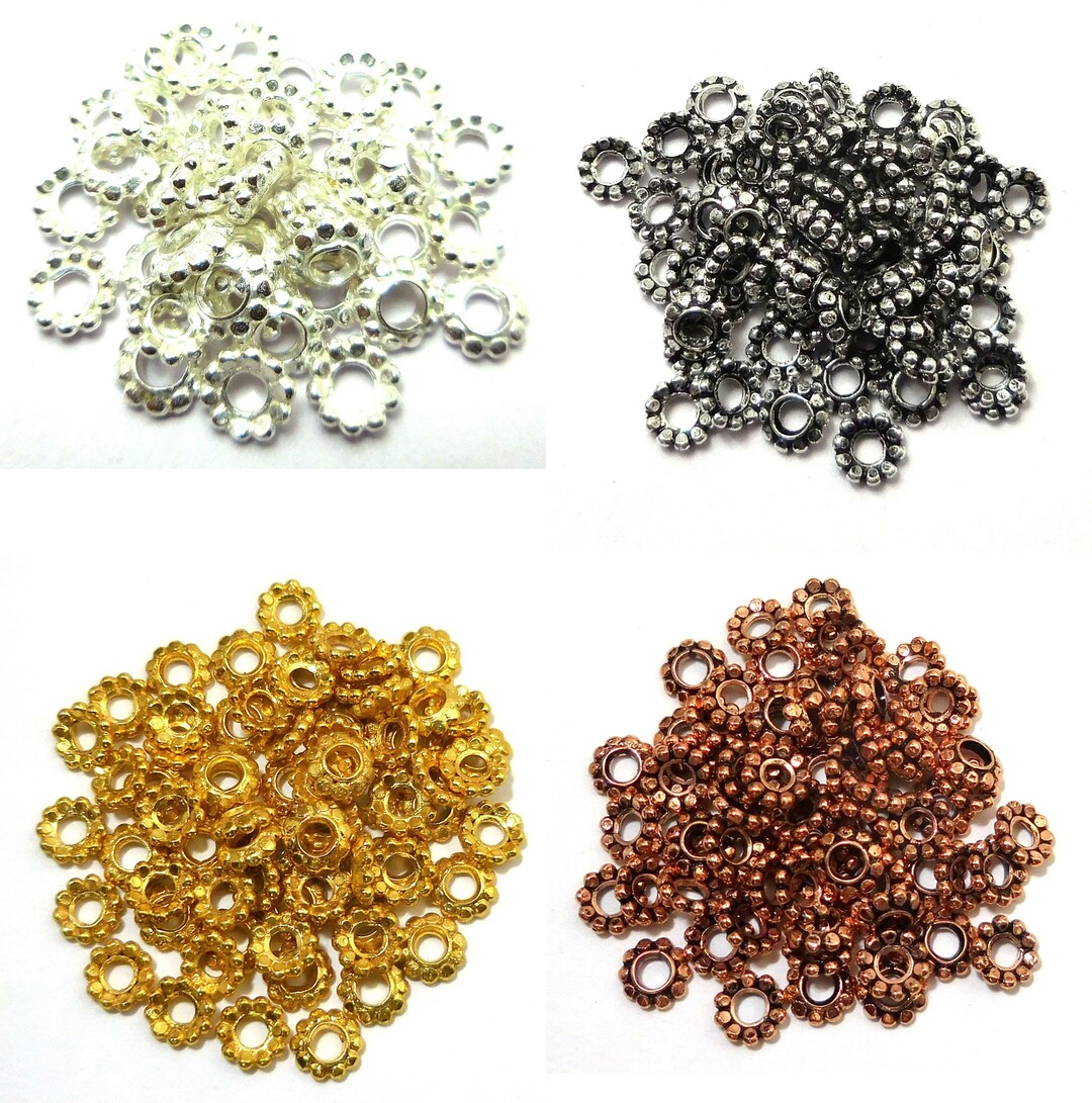 35 Pcs 6mm Bali Bead Cap Oxidized Silver Plated 18k Gold Plated ...
