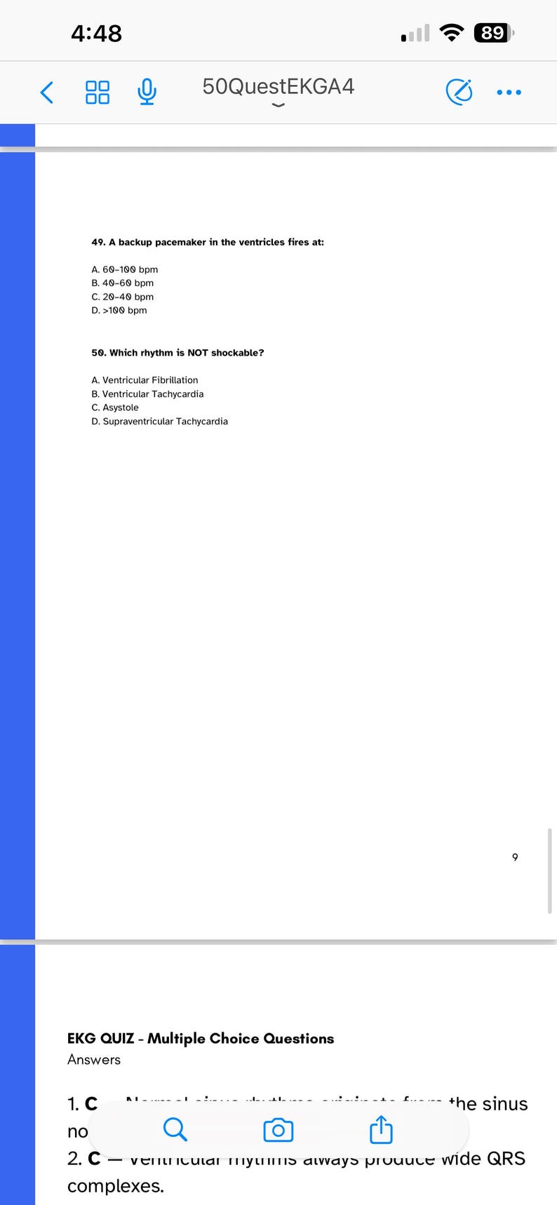 50 EKG Rhythm Practice Questions | Monitor Tech Exam Prep | Telemetry ...