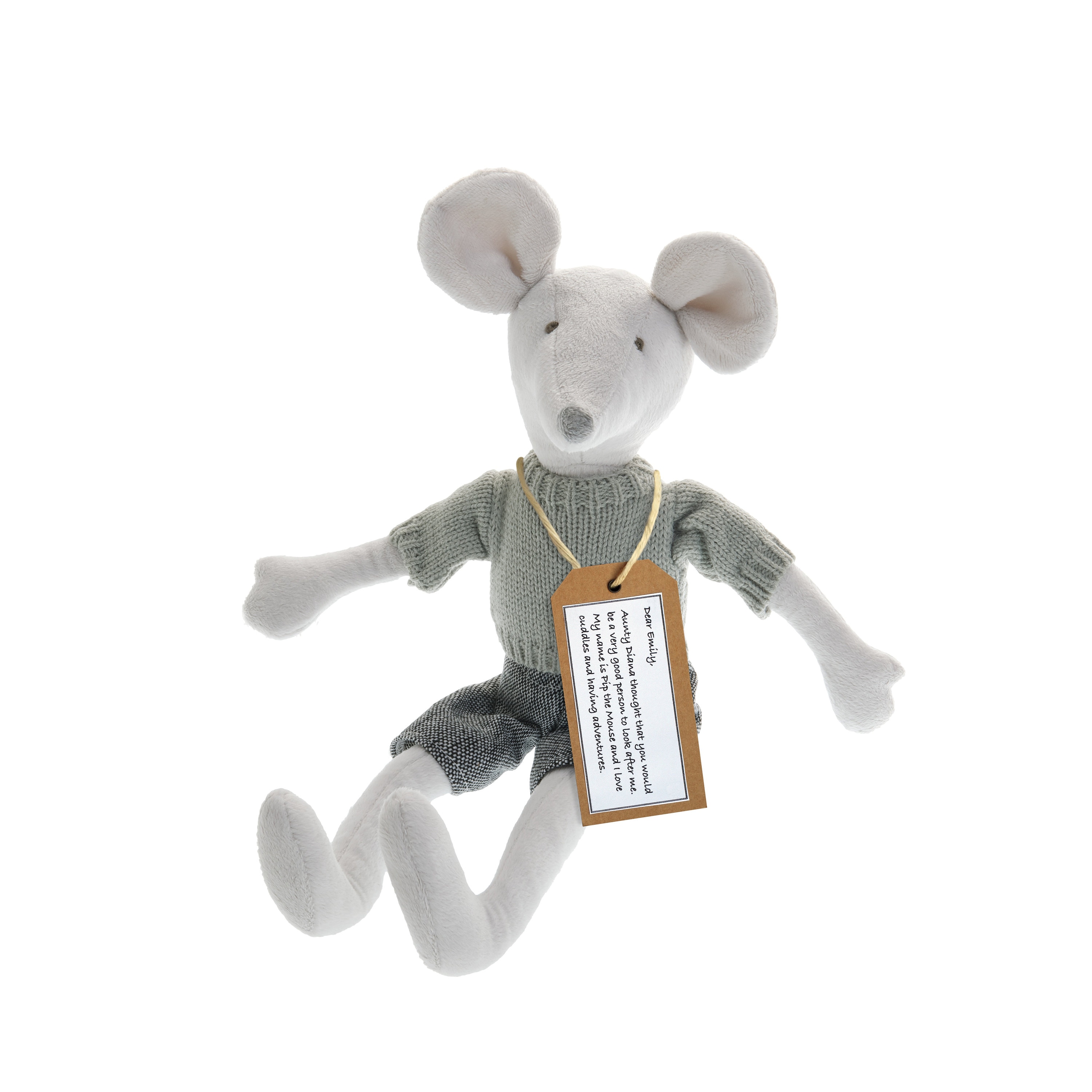 Personalised 40cm Grey Mouse Plush Toy Unisex Gift Girl Boy Gift Super ...