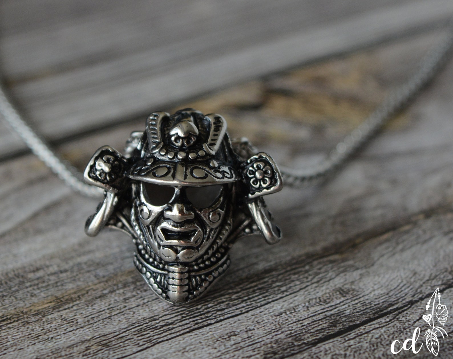 Stainless Steel Samurai Warrior Pendant Necklace - Cord Options - Etsy ...